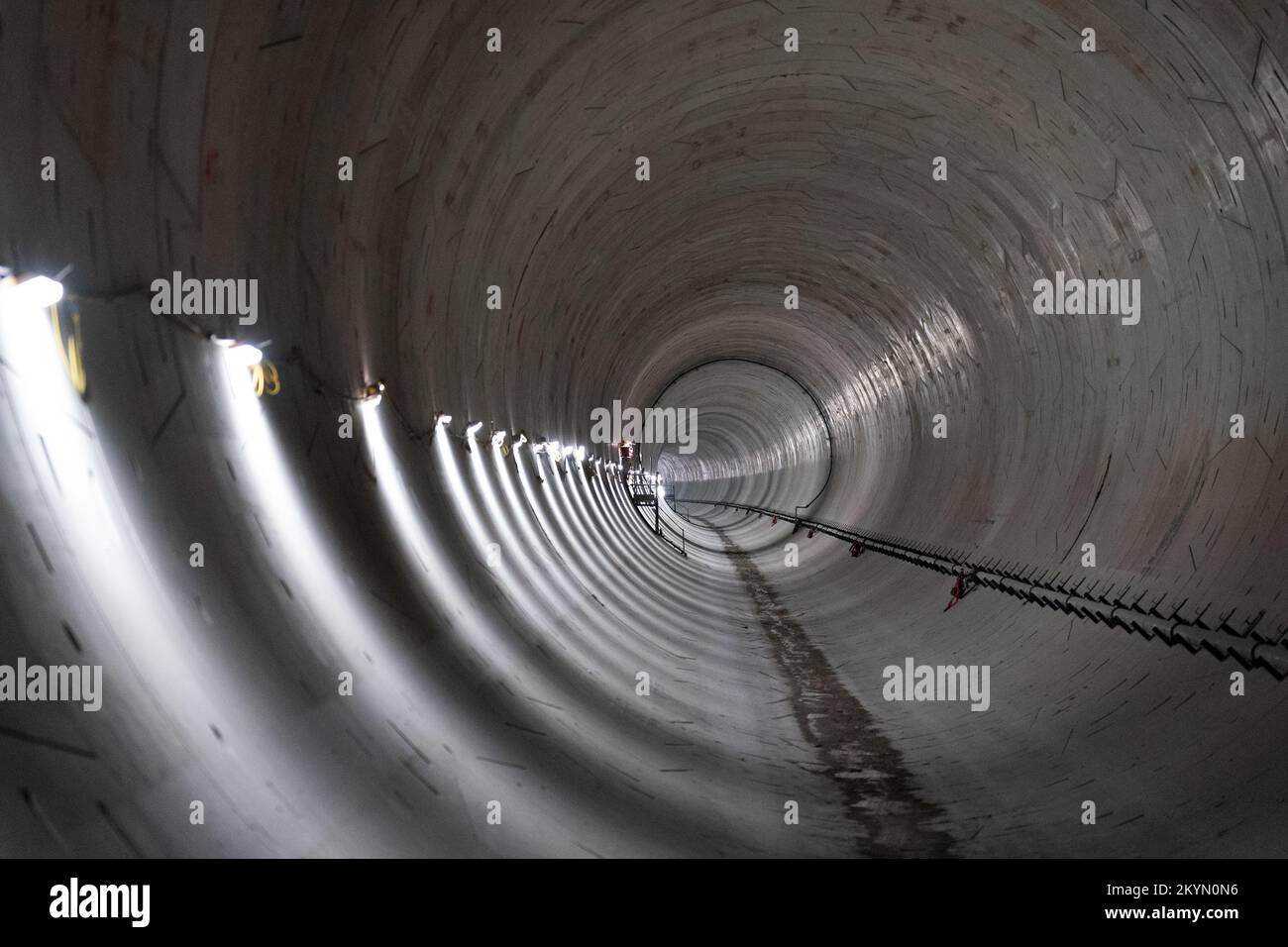 The inside of a one-mile section of the first completed HS tunnel under ...