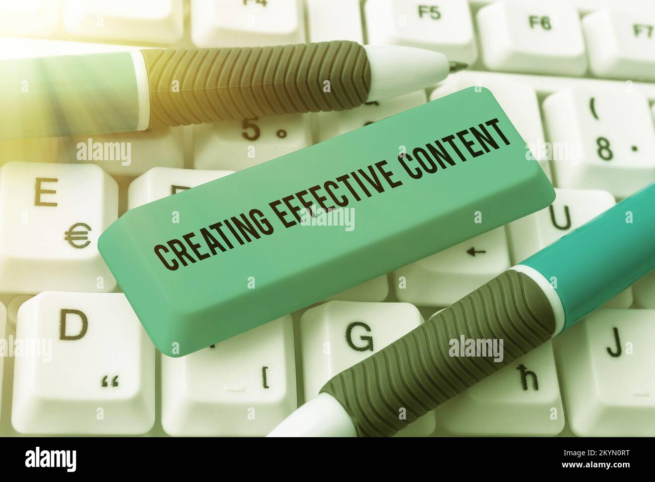 Hand writing sign Creating Effective Content. Concept meaning Valuable ...