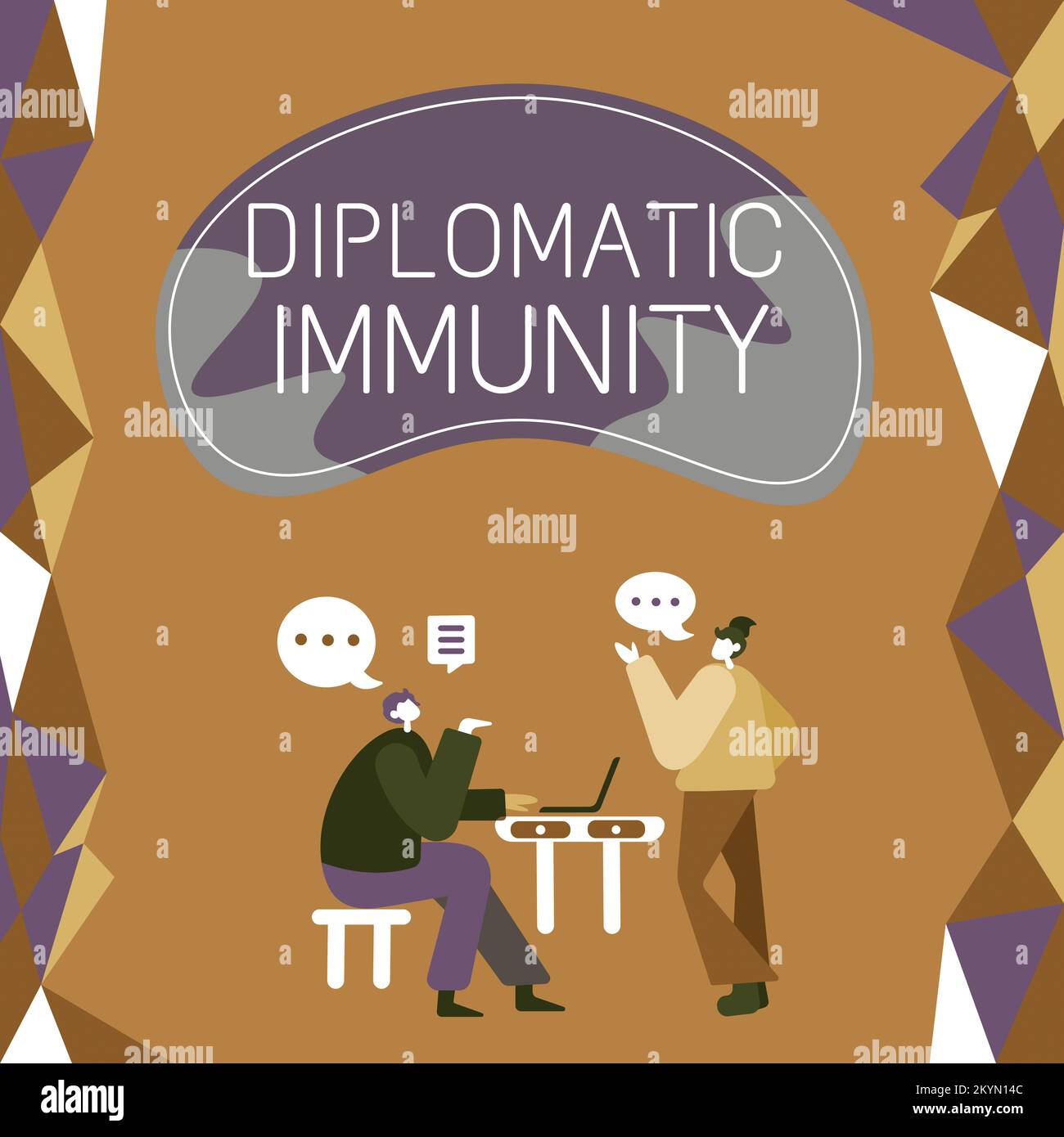 Hand writing sign Diplomatic Immunity. Business showcase law that gives ...