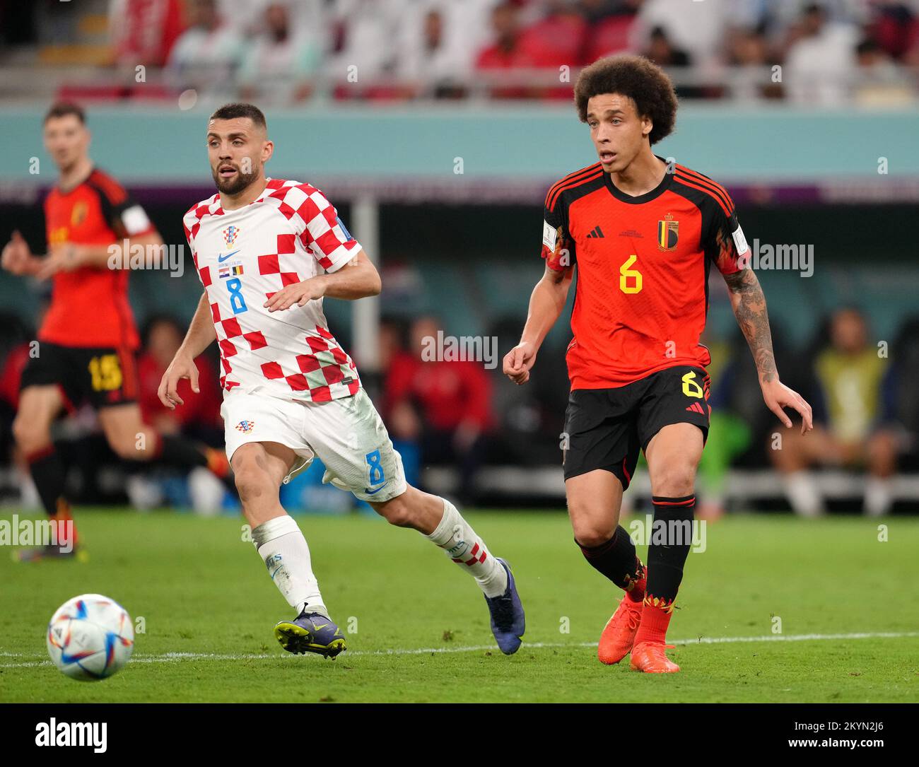 Belgium's Axel Witsel (right) and Croatia's Mateo Kovacic battle for ...