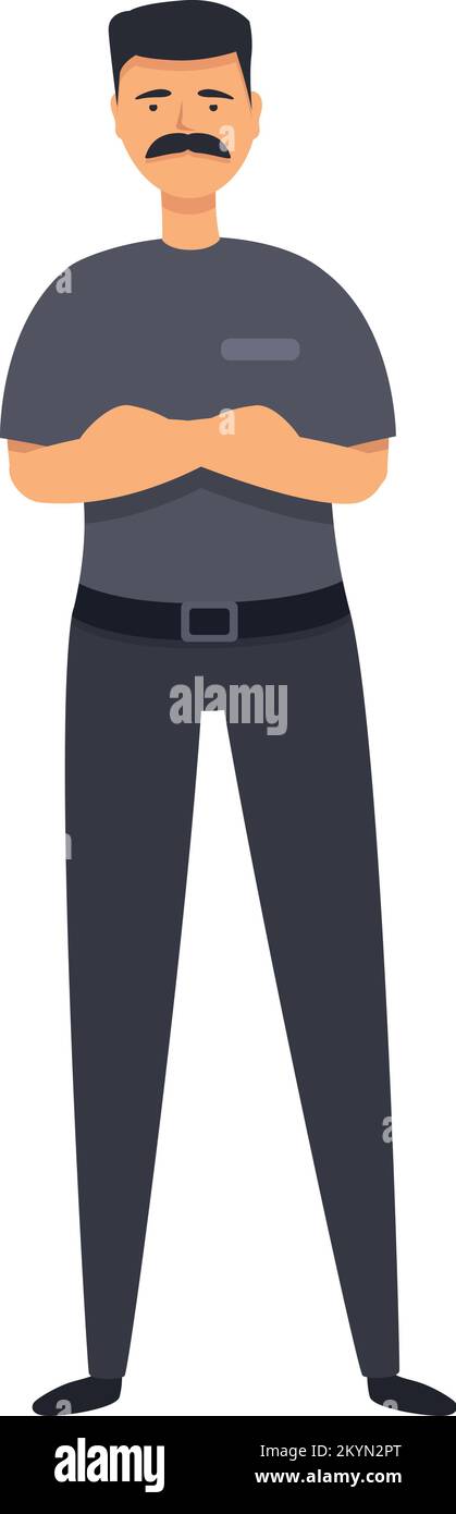 Guard job icon cartoon vector. Security man. Center control Stock ...