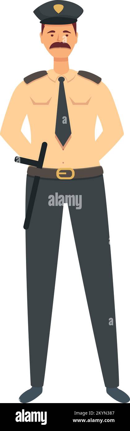 Property guard icon cartoon vector. Police man. Female control Stock ...