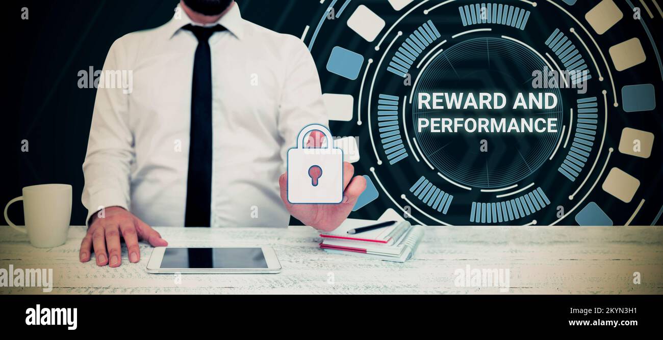 Text Caption Presenting Reward And Performance Word For Given In