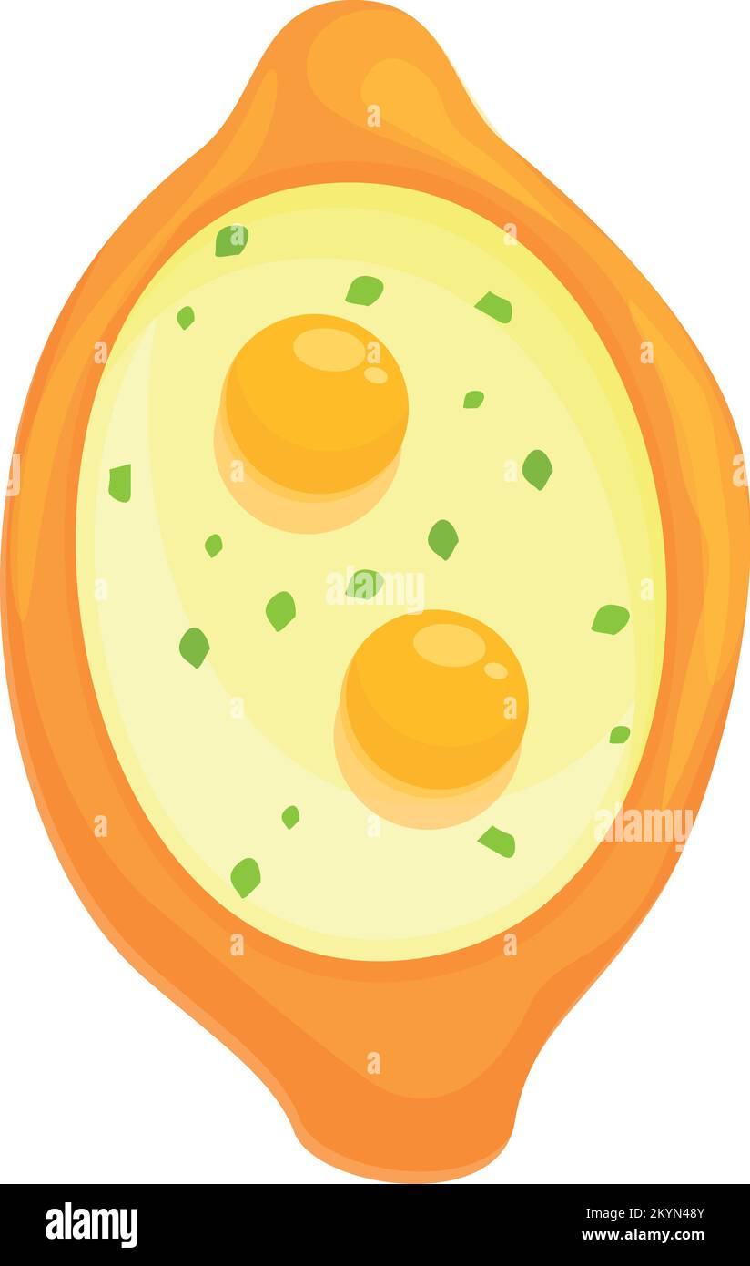 Caucasian khachapuri icon cartoon vector. Bread cuisine. Dish butter ...