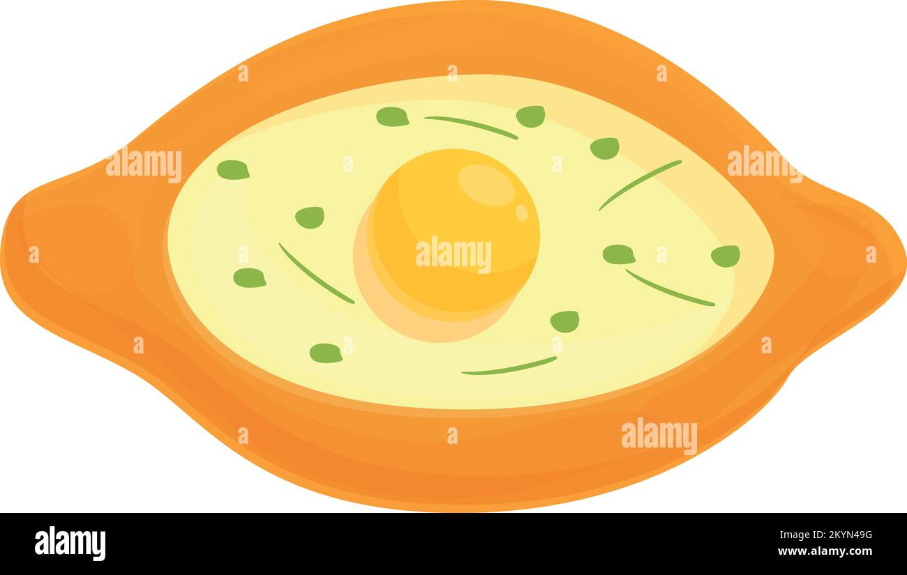 Kitchen khachapuri icon cartoon vector. Bread cuisine. National food ...