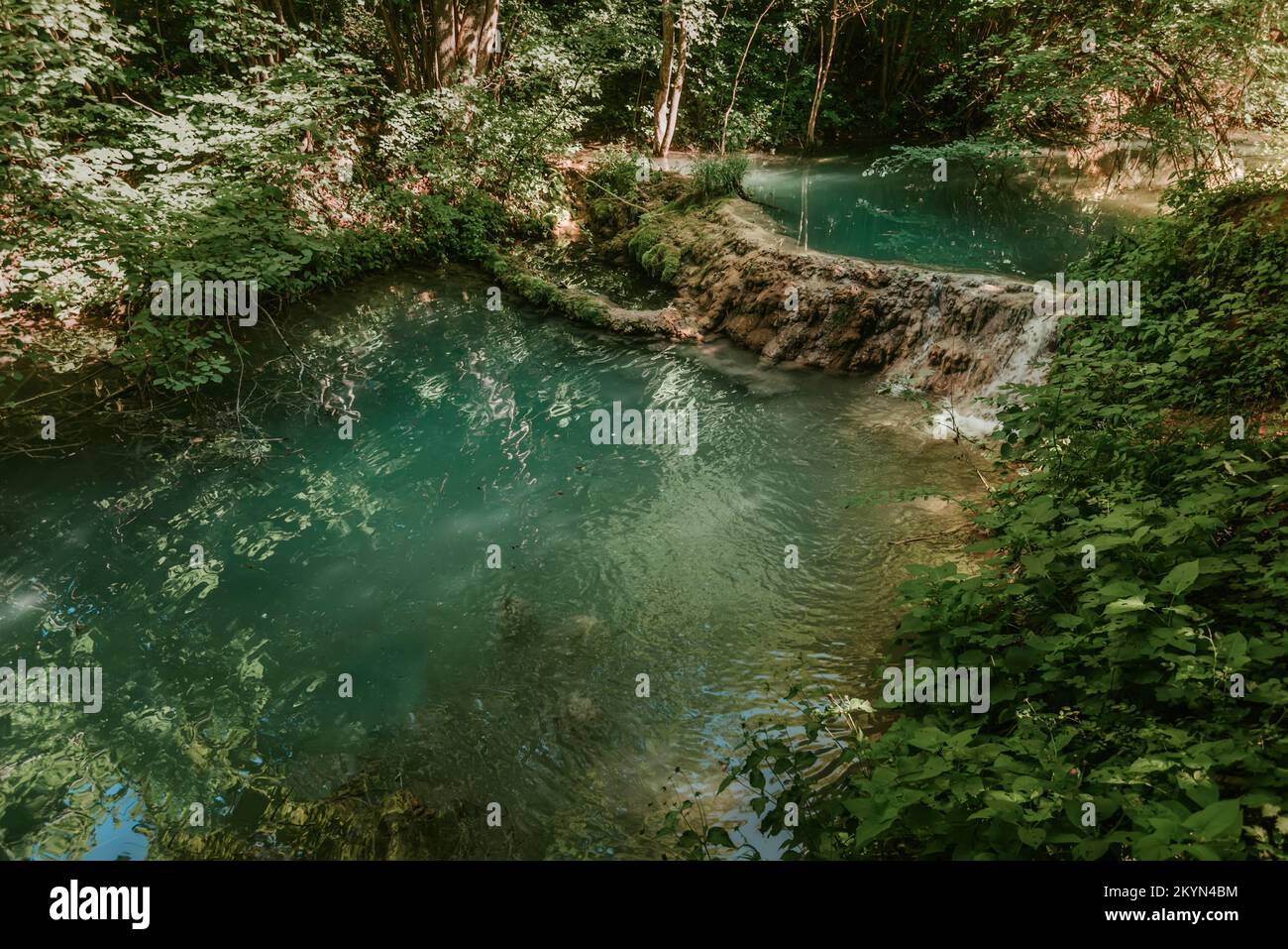 Waterfall Bigar Lagoon in Old Mountain in Serbia Stock Photo - Alamy