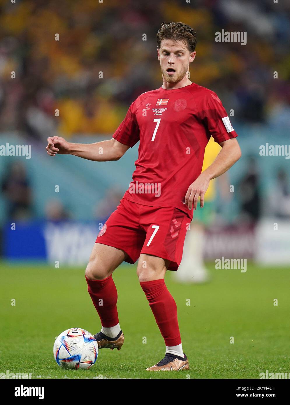 Denmark's Mathias Jensen during the FIFA World Cup Group D match at the ...