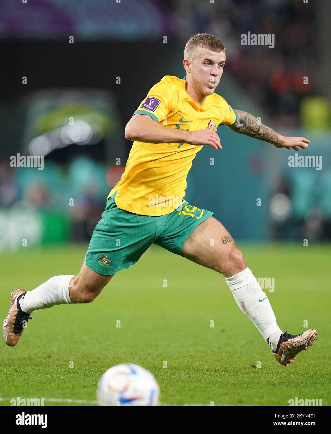 Australia's Riley McGree during the FIFA World Cup Group D match at the ...