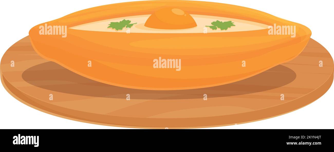 Meal khachapuri icon cartoon vector. Bread cuisine. Baked dish Stock ...
