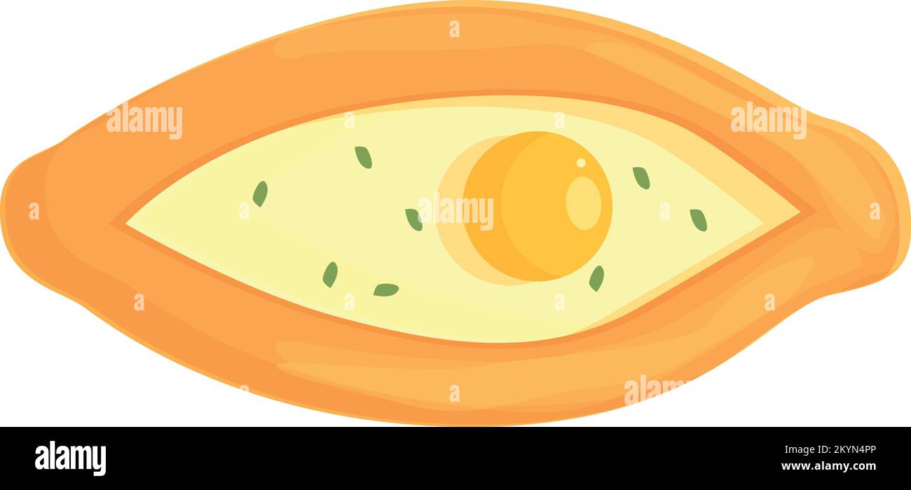 Georgian khachapuri icon cartoon vector. Bread cuisine. National food ...