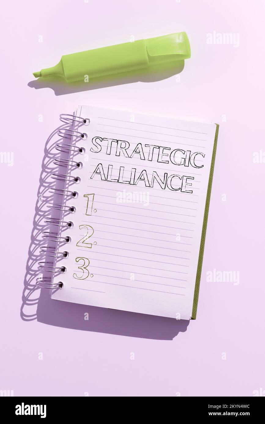 Writing displaying text Strategic Alliance. Word Written on a bond ...