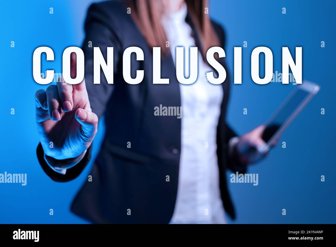 Text caption presenting Conclusion. Business showcase Results analysis ...