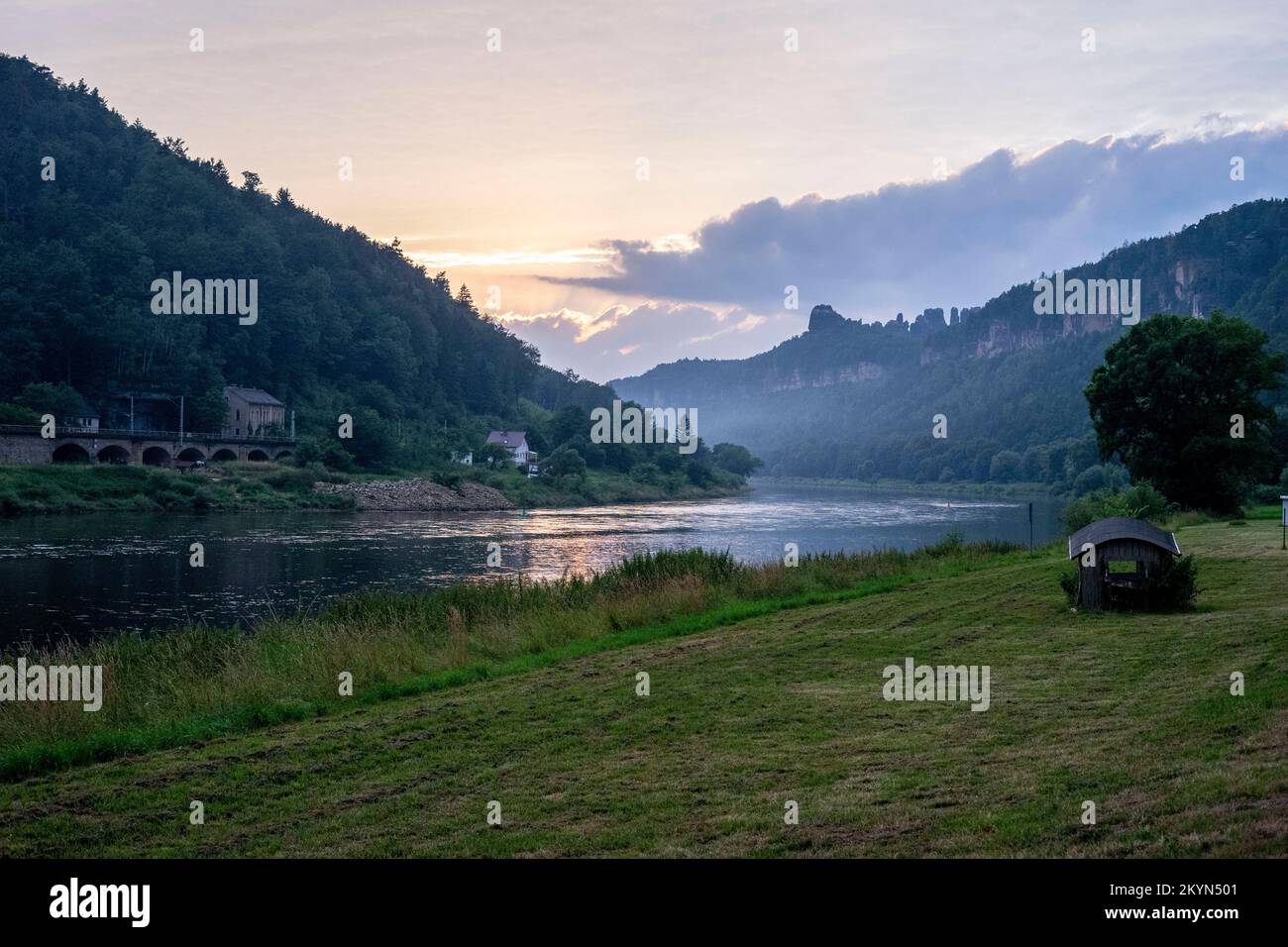 Saxon Switzerland Elbe sandstone mountains Stock Photo - Alamy