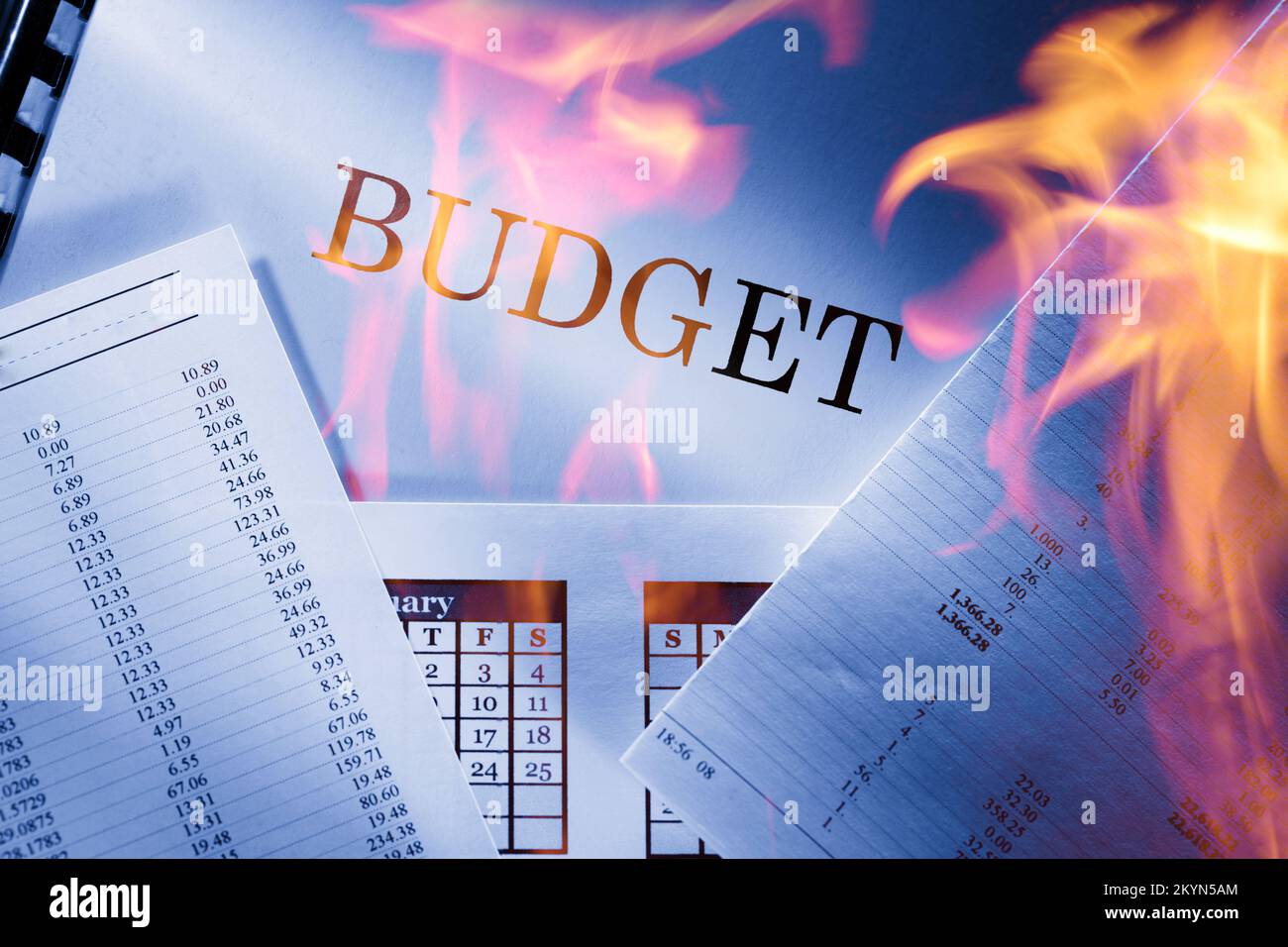 Operating budget and calendar isolated in closeup Stock Photo - Alamy