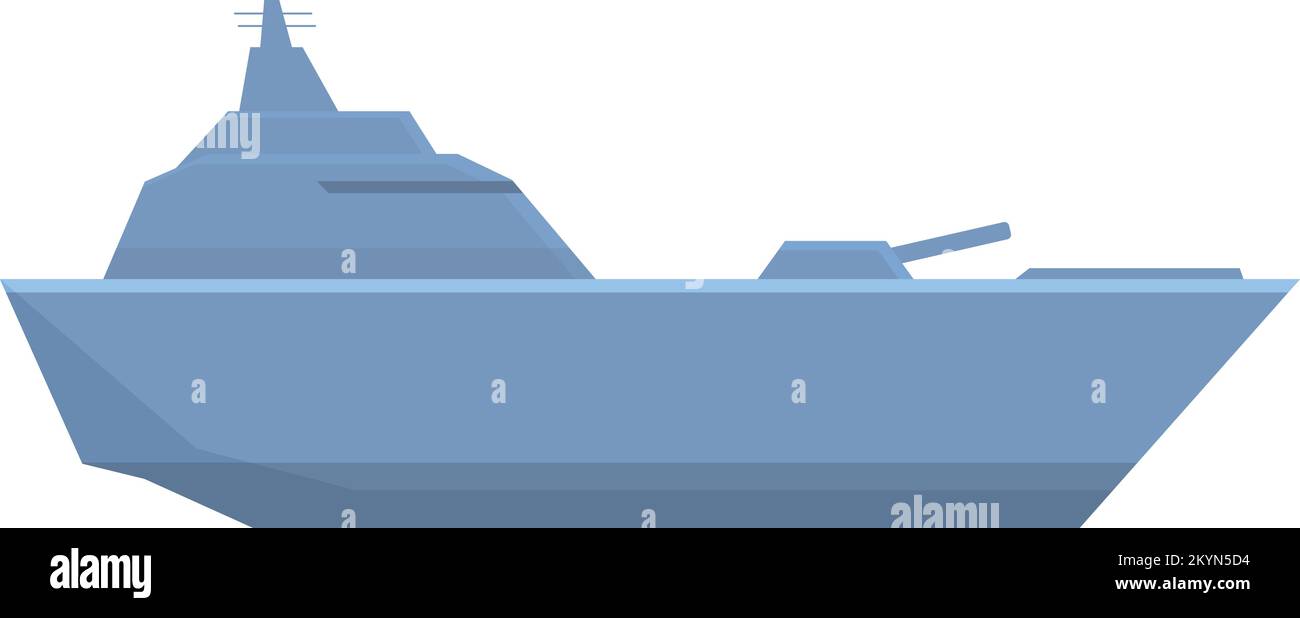 Ship destroyer icon cartoon vector. Military navy. War boat Stock ...