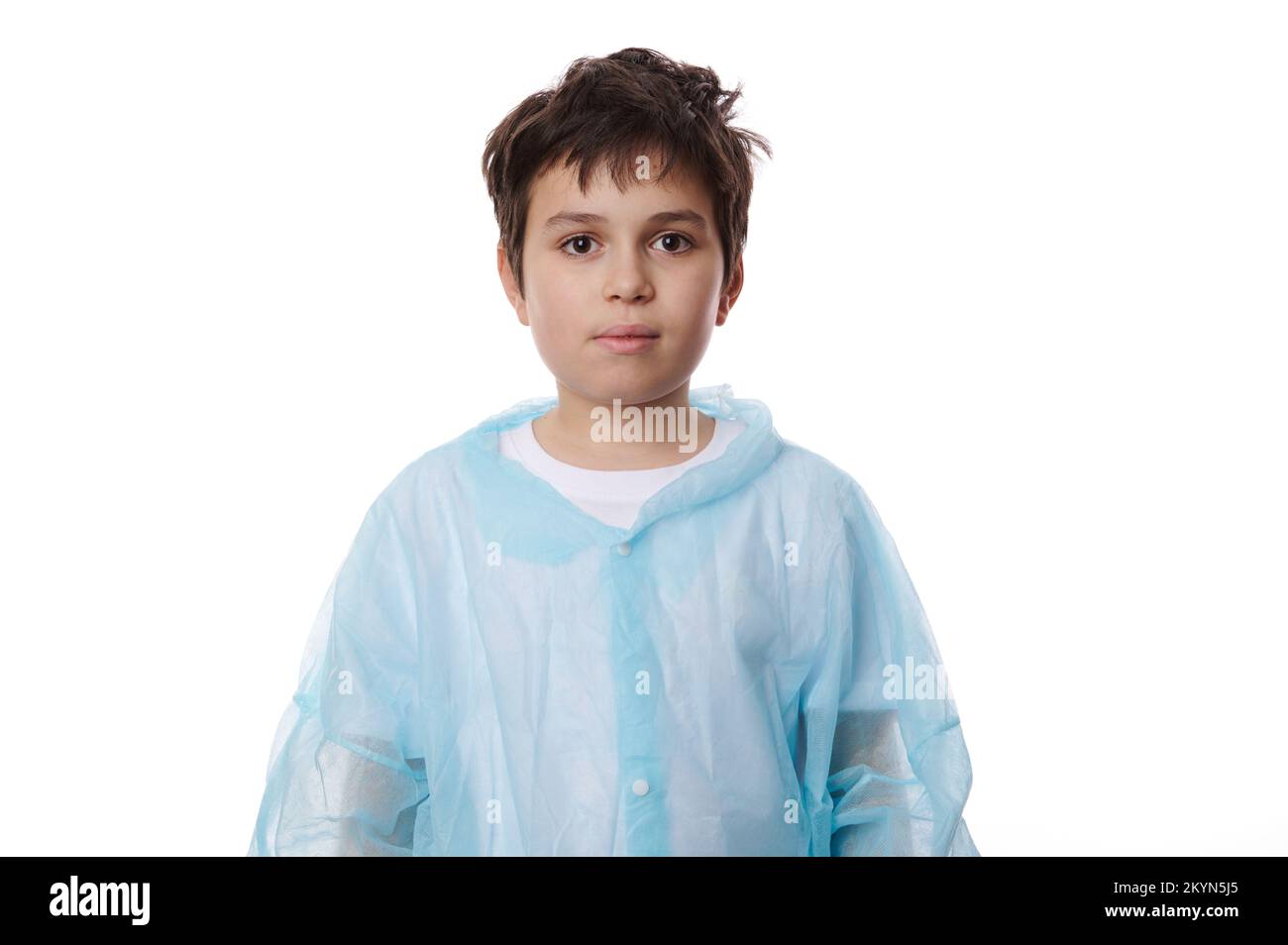 Handsome Caucasian teenage schoolboy, chemist scientist in lab coat ...