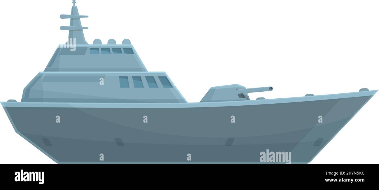 Defense ship icon cartoon vector. Military navy. War boat Stock Vector ...