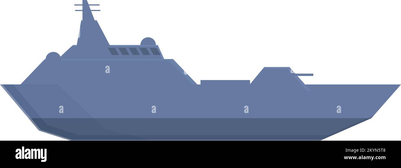 Transport warship icon cartoon vector. Military ship. Naval frigate ...