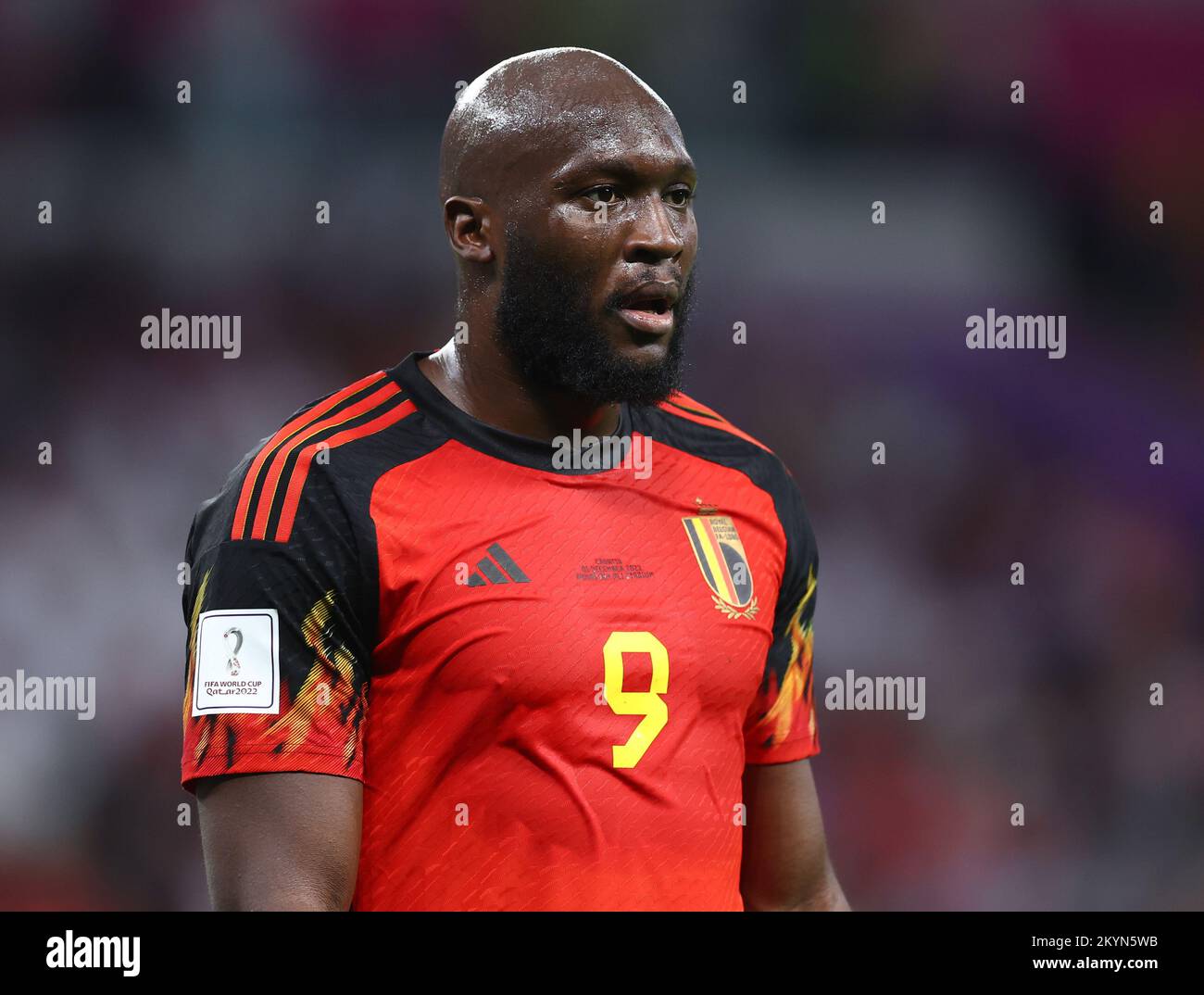 Al Rayyan, Qatar, 1st December 2022. Romelu Lukaku of Belgium during ...