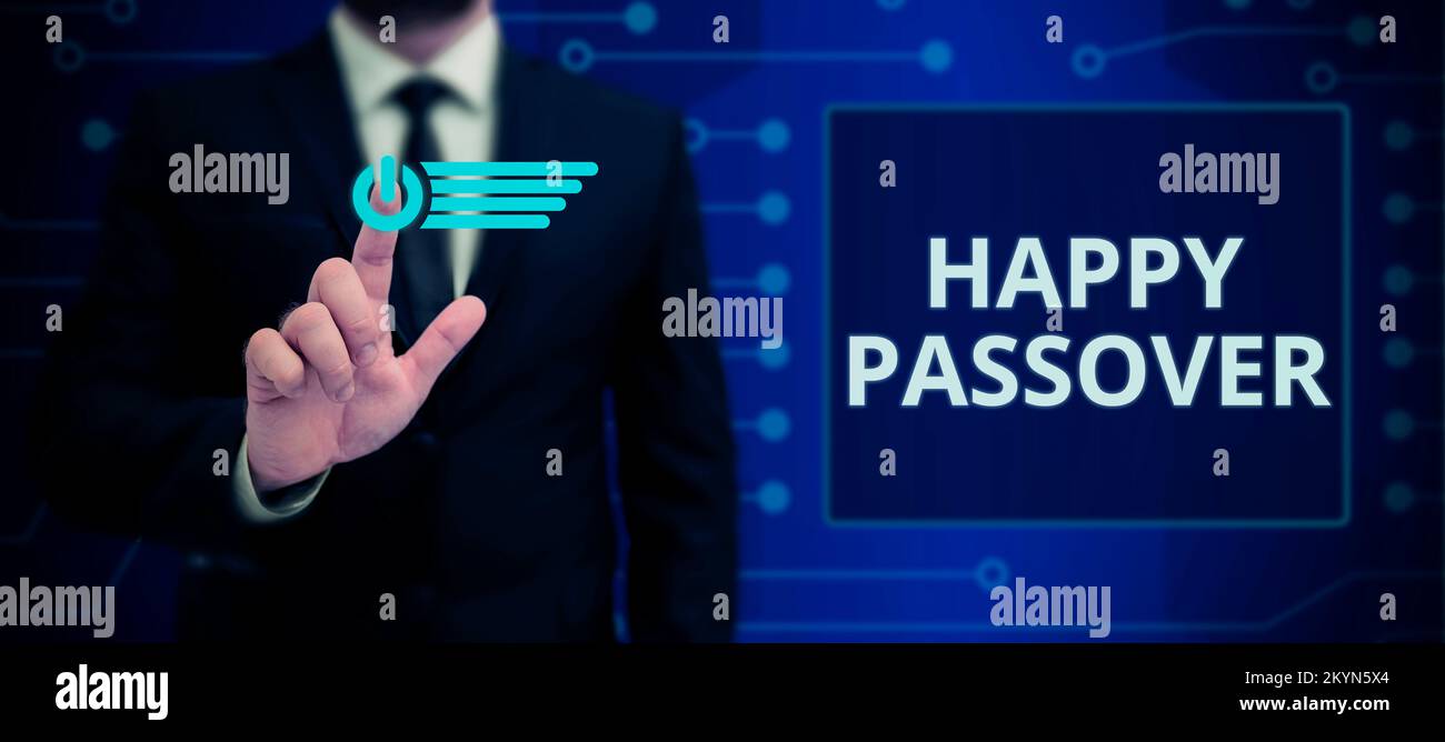 Text sign showing Happy Passover. Conceptual photo a Jewish holiday ...