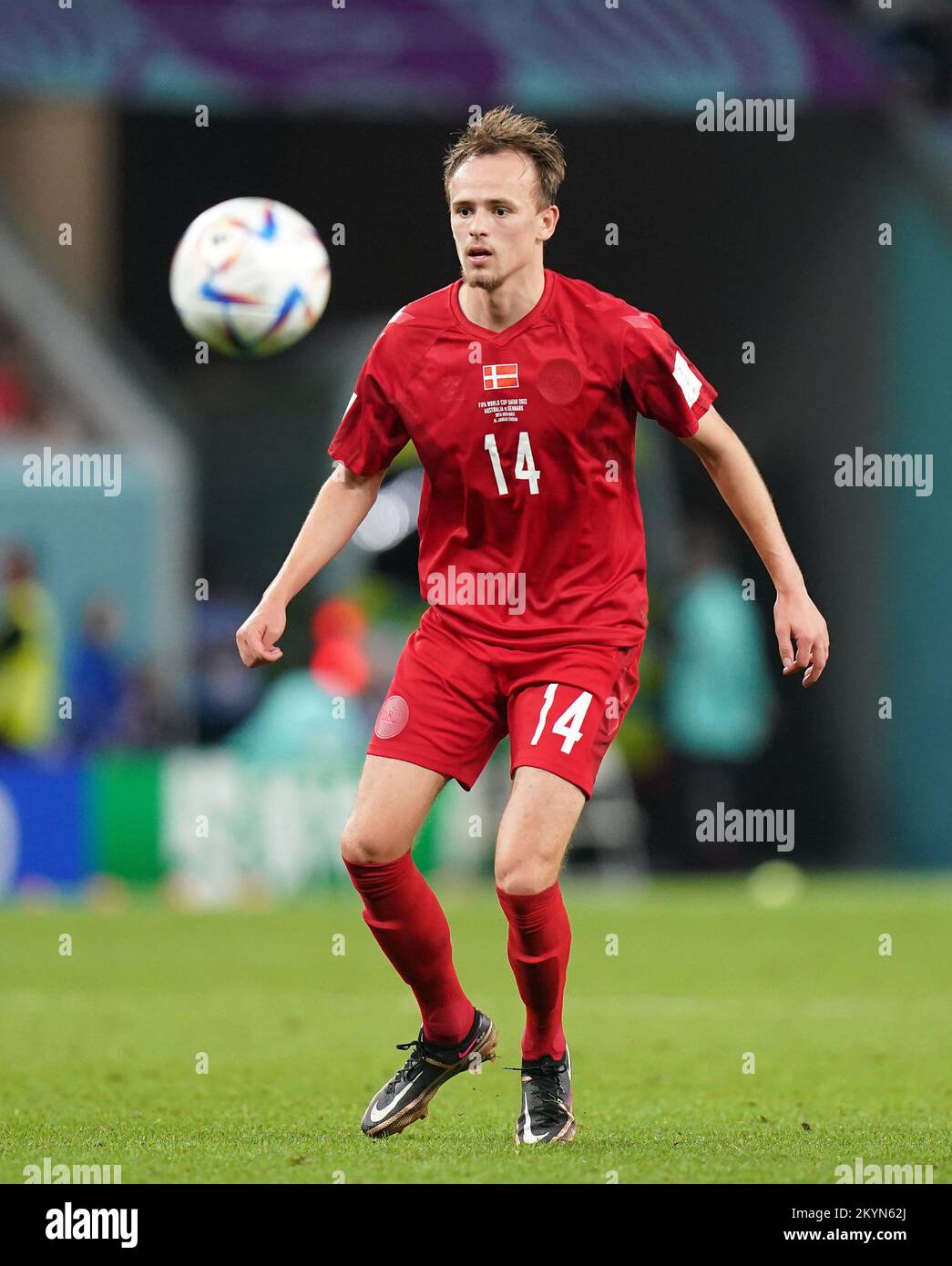 Denmark's Mikkel Damsgaard during the FIFA World Cup Group D match at ...