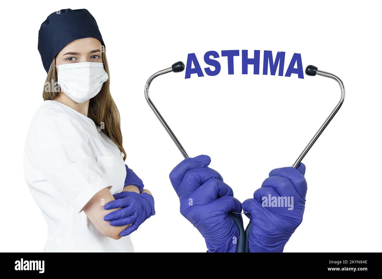 Health care and medicine concept. The doctor is holding a stethoscope ...