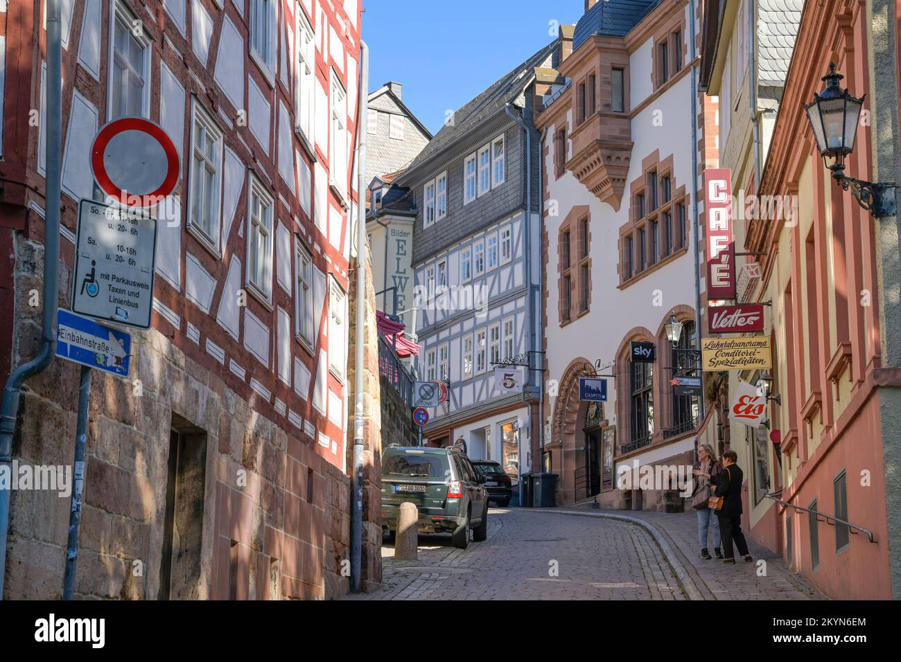 Fachwerkhäuser, Altbauten, Reitgasse, Oberstadt, Altstadt, Marburg ...
