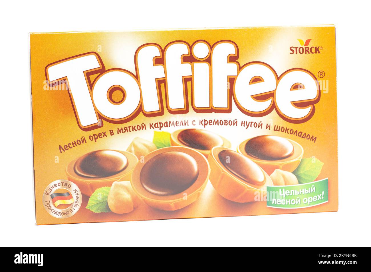 Moscow, Russia, November 30,2022:Toffifee Hazelnut candies in soft ...