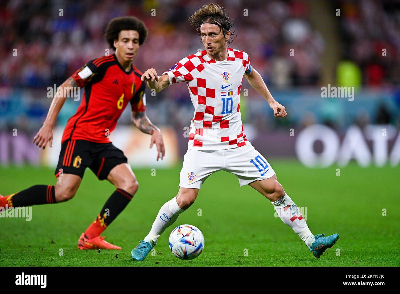 DOHA, QATAR - DECEMBER 1: Luka Modric of Croatia in action during the ...