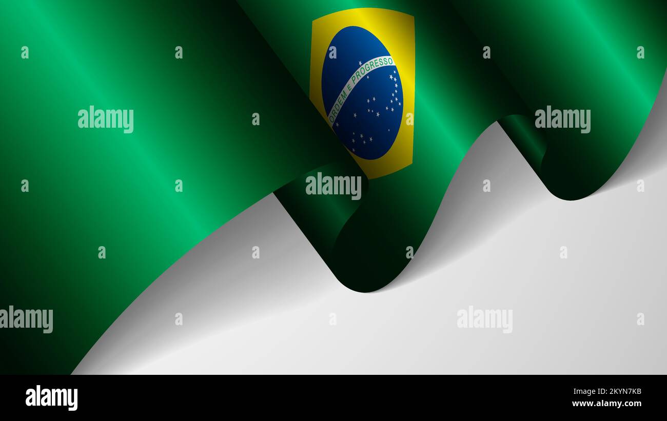 EPS10 Vector Patriotic background with flag of Brazil. An element of ...