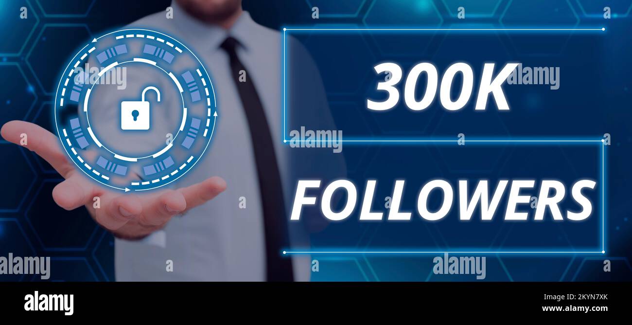 Inspiration showing sign 300K Followers. Business showcase number of ...