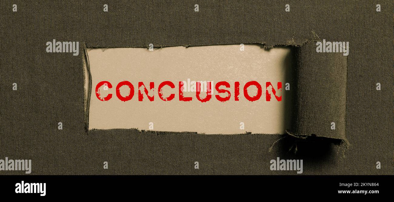 Sign displaying Conclusion. Conceptual photo Results analysis Final ...
