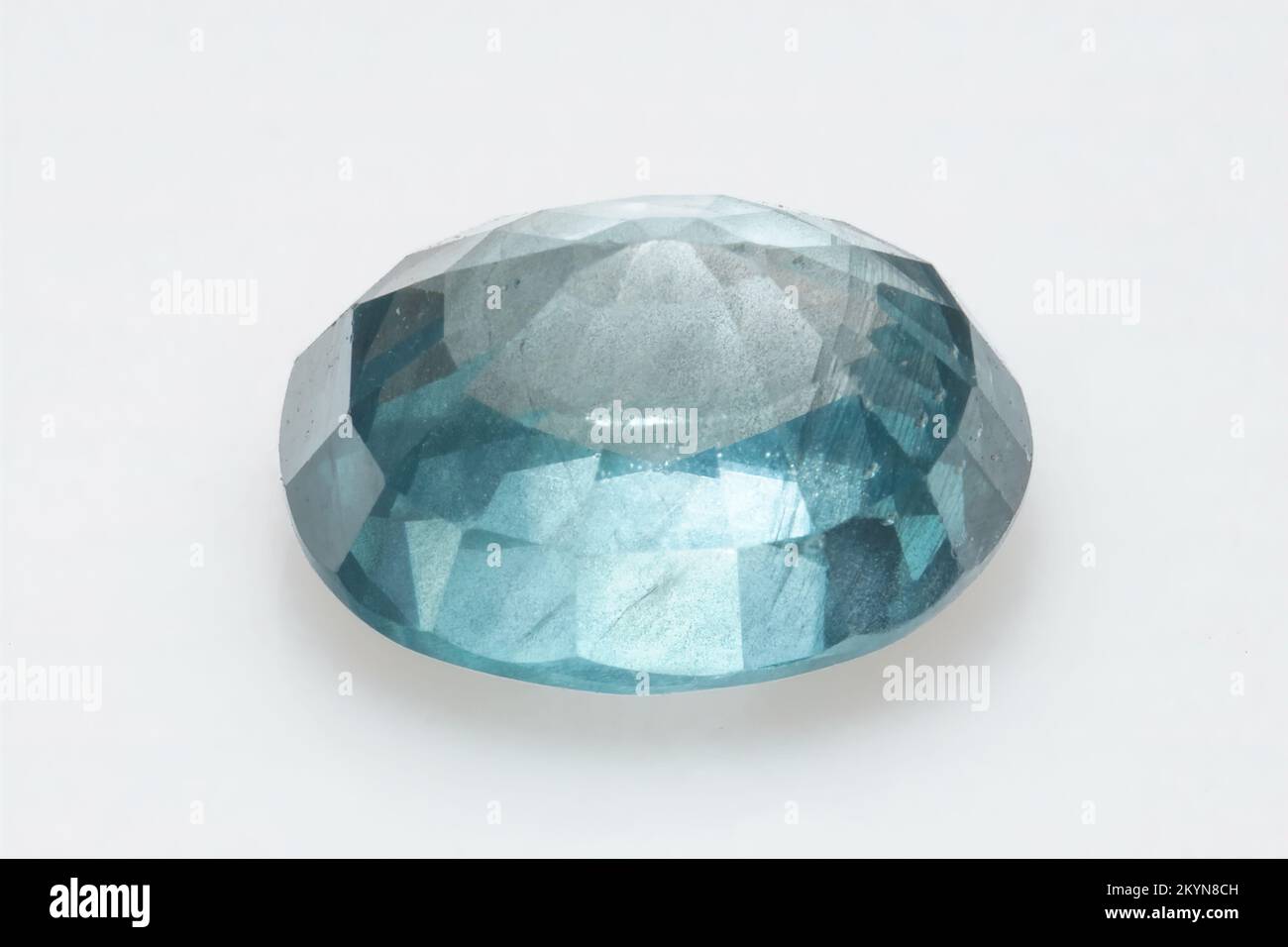 Natural gemstone blue zircon on white background Stock Photo - Alamy