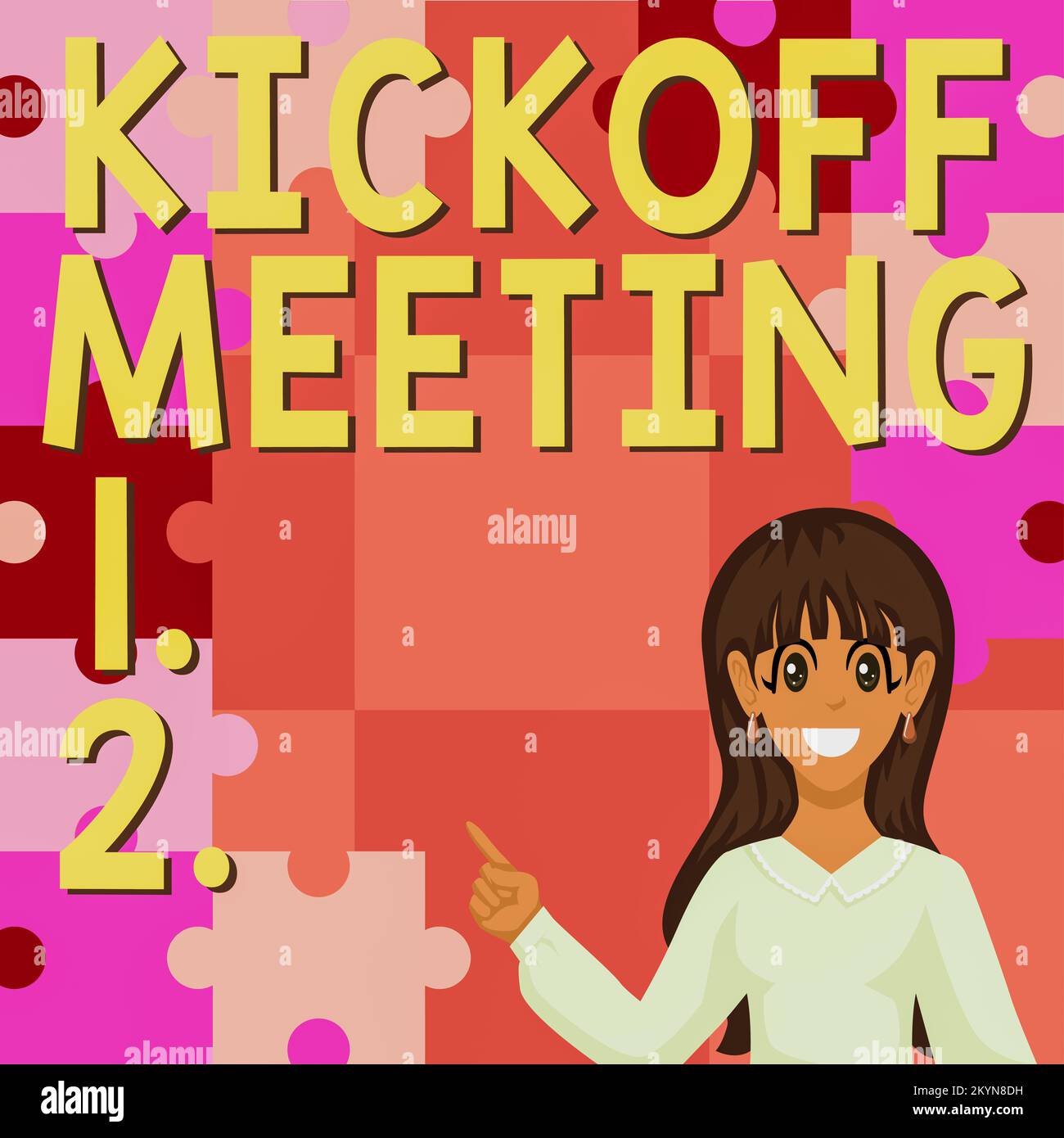 Writing displaying text Kickoff Meeting. Concept meaning Special ...