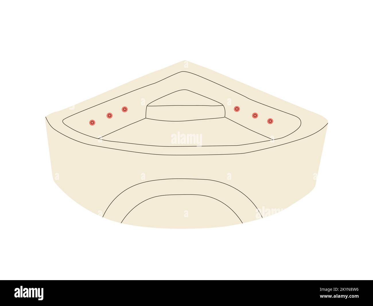 Jacuzzi. Bath for washing. Vector isolated illustrations on a white ...