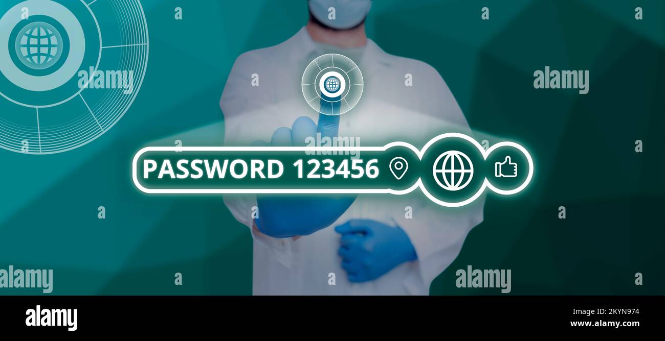 Text showing inspiration Password 123456. Business approach the hidden ...