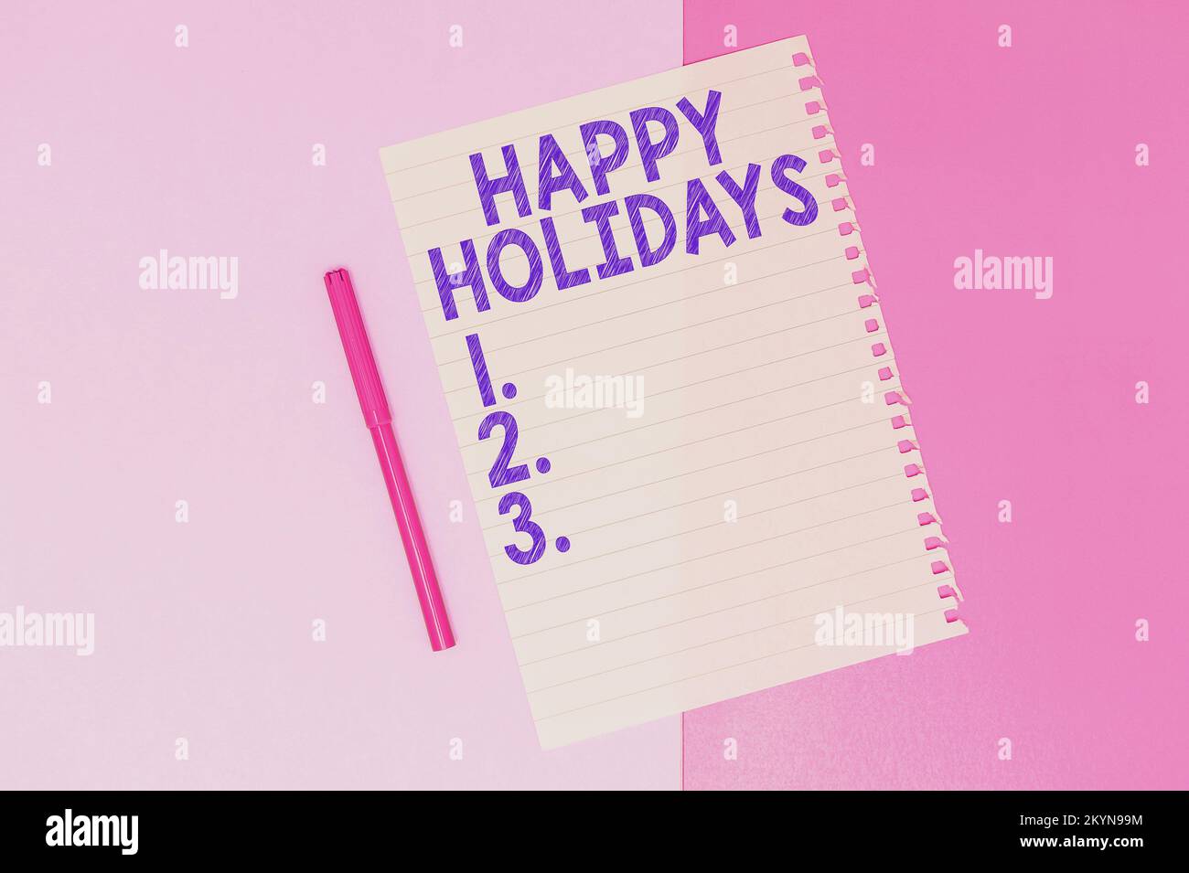 Hand writing sign Happy Holidays. Business overview greeting used to ...