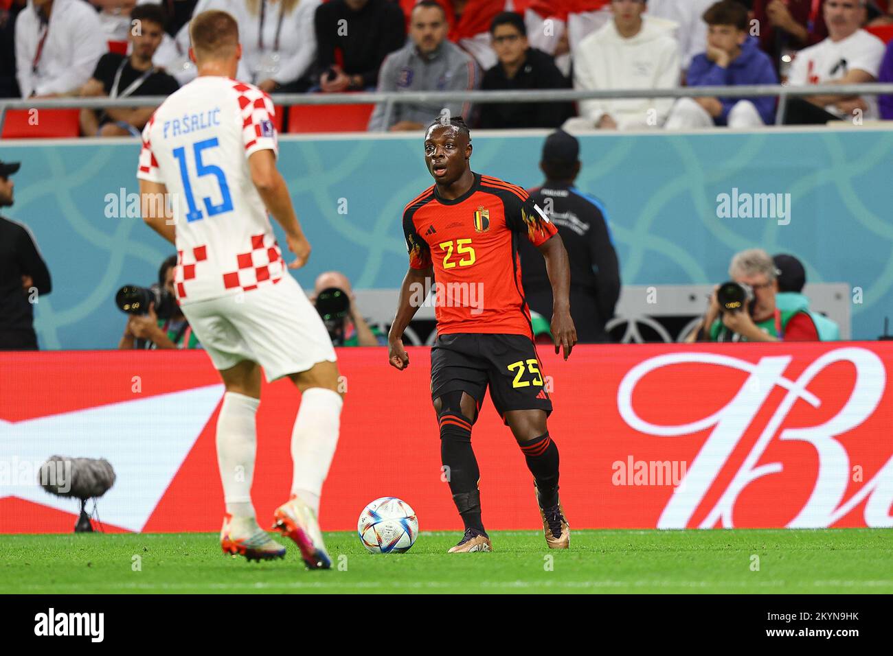 Jeremy Doku during the FIFA World Cup Qatar 2022 Group F match between ...