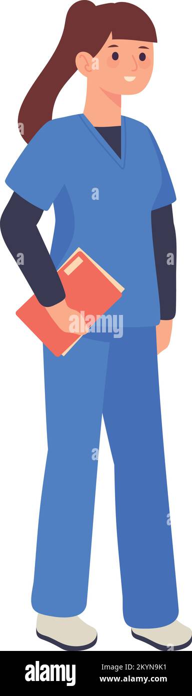 Young nurse smiling standing Stock Vector Images - Alamy