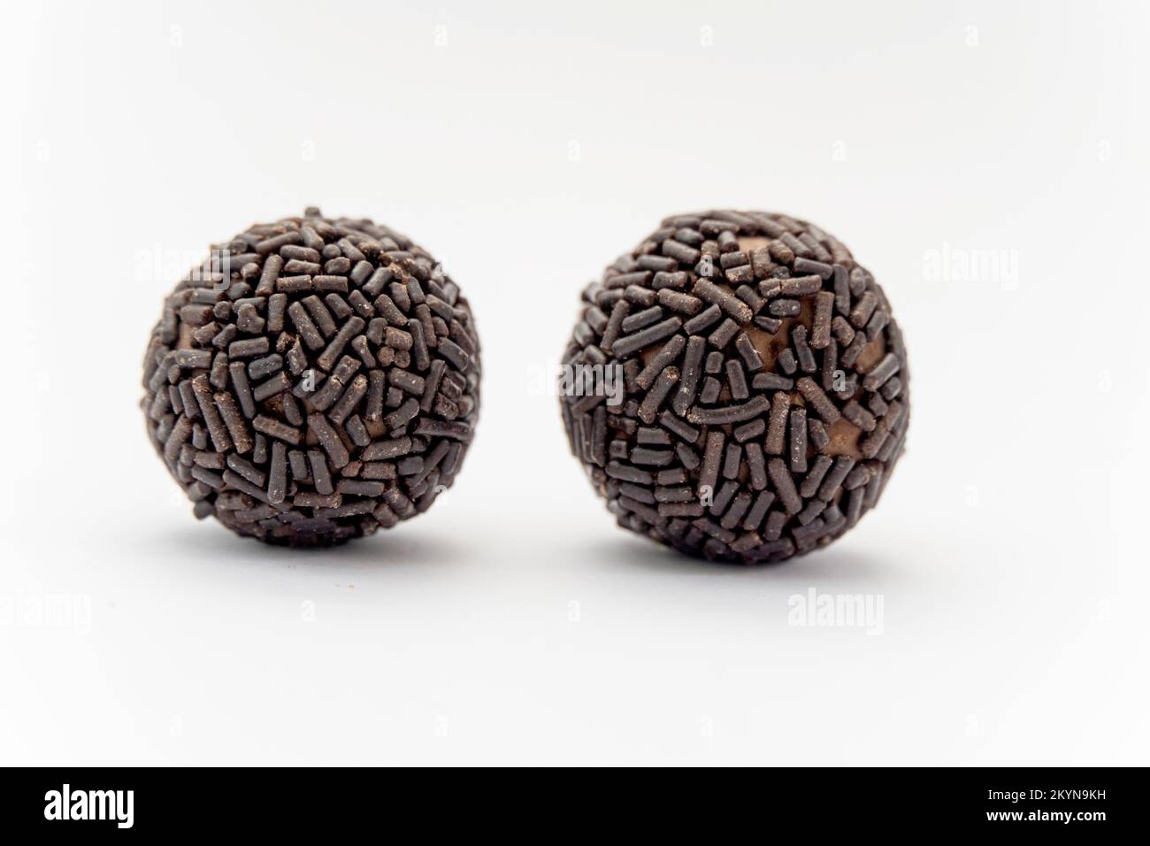 chocolate rum flavored truffles isolated on white background Stock ...