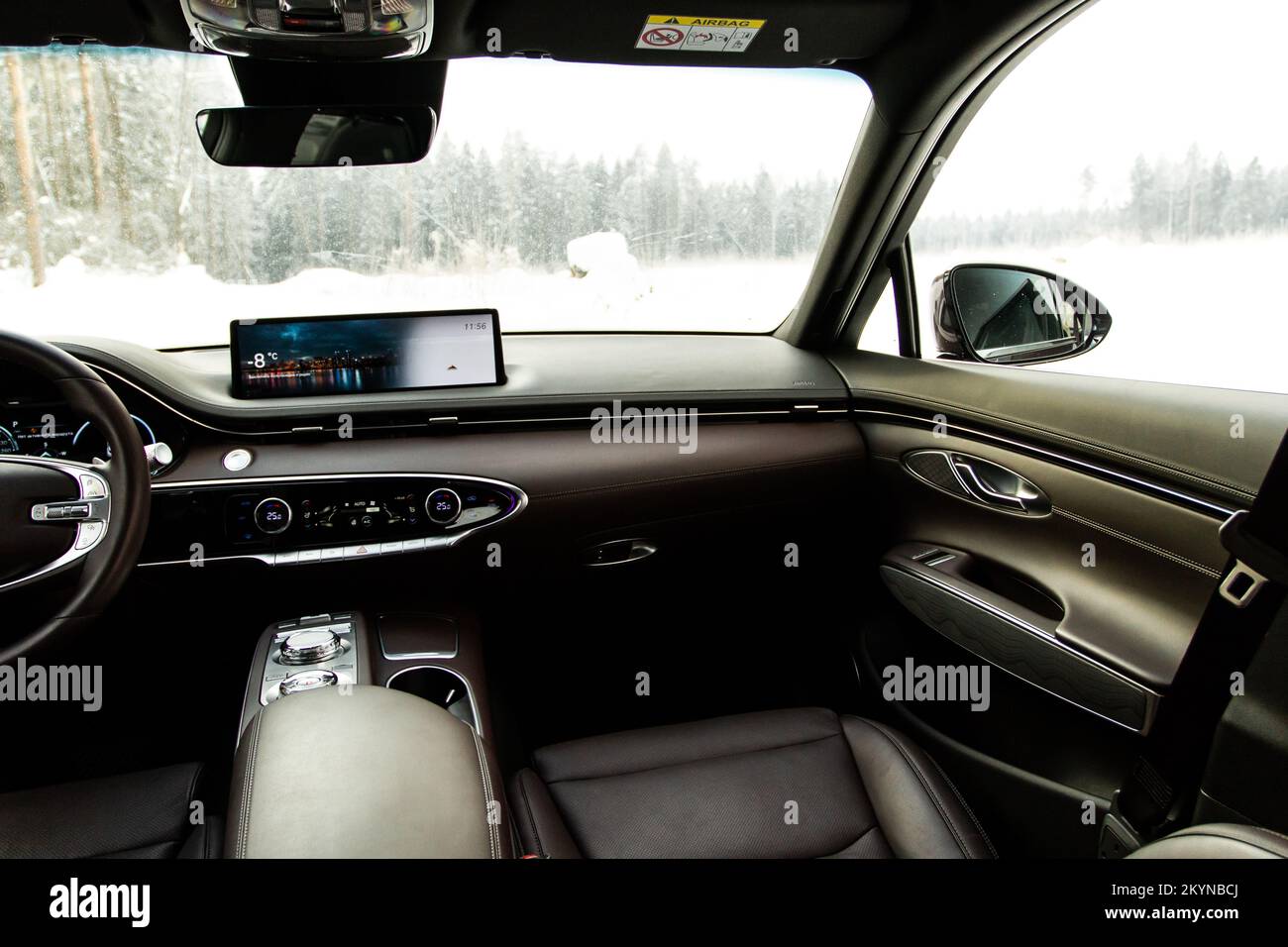 MOSCOW, RUSSIA - FEBRUARY 05, 2022. Genesis GV70 (JK1), interior view ...
