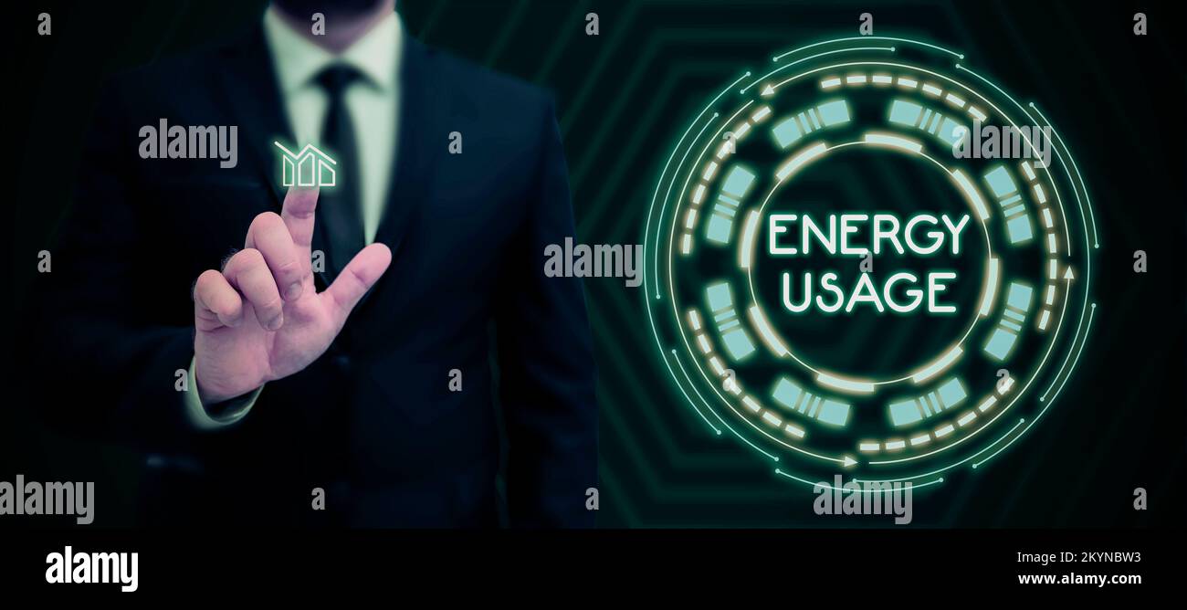 Writing displaying text Energy Usage. Business idea Amount of energy ...
