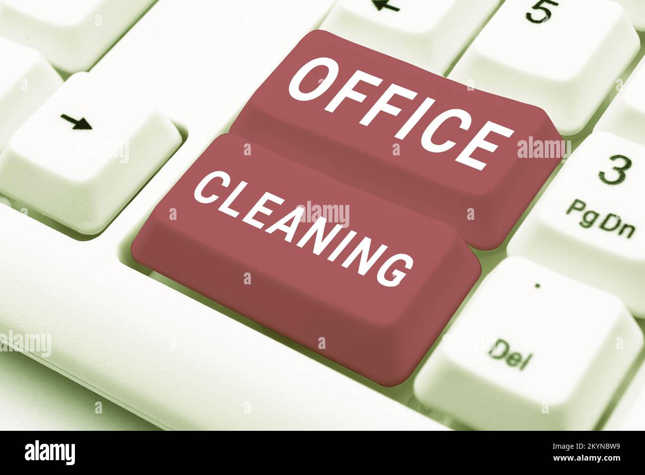 Hand writing sign Office Cleaning. Business overview the action or ...