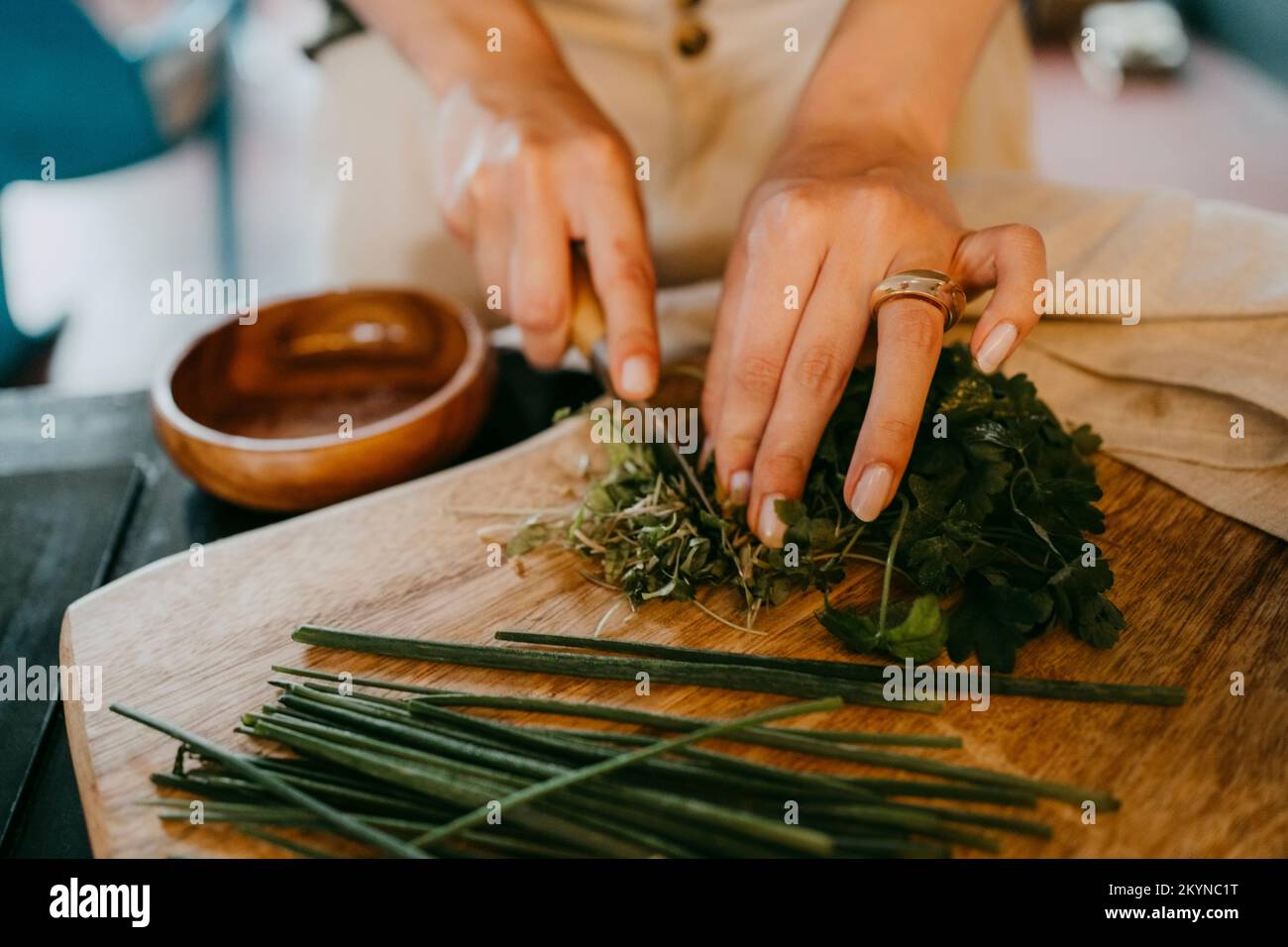 Chopping knife hands hi-res stock photography and images - Alamy