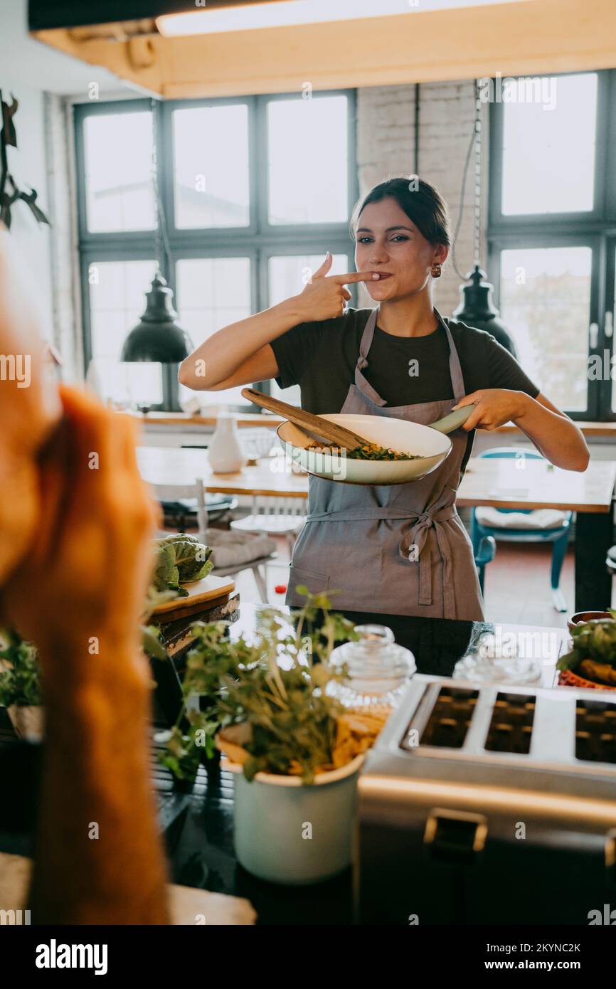 Chef touching food hi-res stock photography and images - Alamy