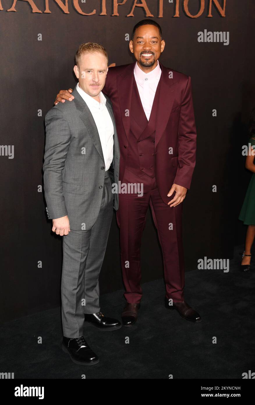 LOS ANGELES, CALIFORNIA - NOVEMBER 30: (L-R) Ben Foster and Will Smith ...