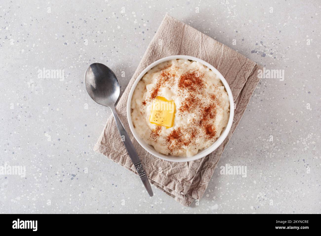 rice pudding with butter cinnamon. french riz au lait, norwegian ...