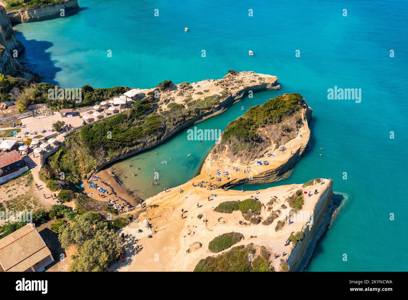 Famous Canal D'amour in Sidari, Corfu island, Greece. Famous Canal d ...