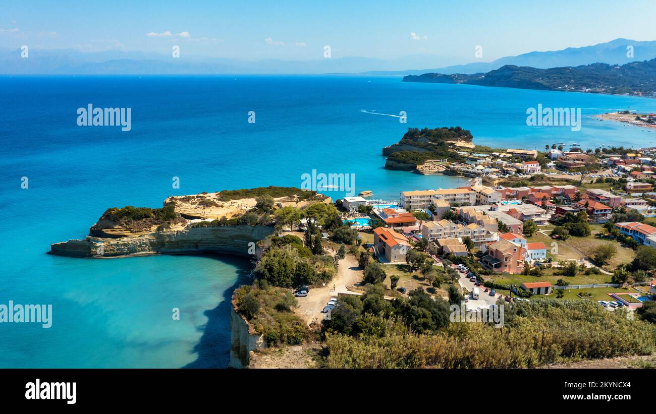Famous Canal D'amour in Sidari, Corfu island, Greece. Famous Canal d ...