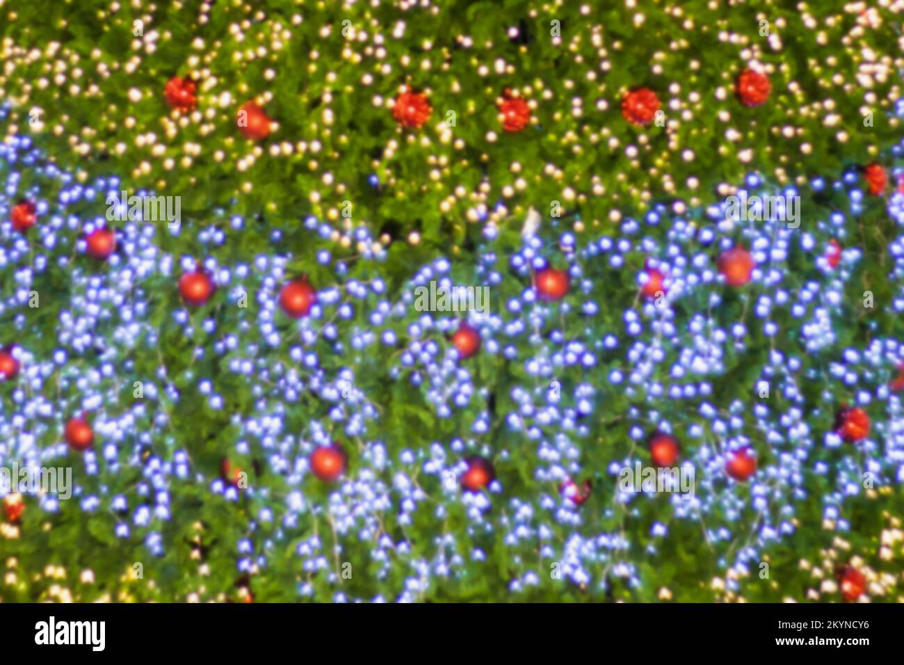 Abstract blurred christmas tree with bokeh light background Stock Photo ...